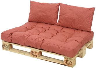 Jardideco Jardideco - Ensemble coussin dext&eacute;rieur palette rouille