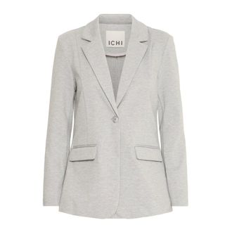 Ichi Ichi, Femme, Vestes, Gris, Taille: 44 FR Blazer Gris Chin&eacute; Manches Longues