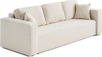 Best Mobilier Bestmobilier - Topaze - canapé 3 places - convertible avec coffre - en tissu bouclette