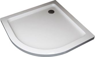 Nala Flache halbrunde Duschwanne aus abs, h 5cm, mit inkludierter Ablaufgarnitur 90x90 - Nala