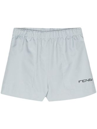 Fendi short à taille élastiquée - Bleu
