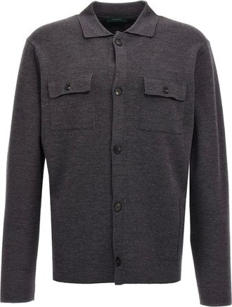 Zanone Homme, Pulls, Gris, Taille: XL Wool Cardigan