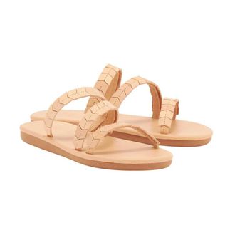Ancient Greek Sandals Handgefertigte Iliana Flache Sandalen - - Shoes - Damen - Beige - 38 EU