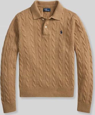 Polo Ralph Lauren Regular Fit Poloshirt aus Woll-Mix mit Kaschmir-Anteil