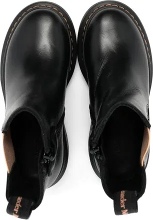 Alexander McQueen Elastic Side Panel Calf Leather Ankle Boot - Black