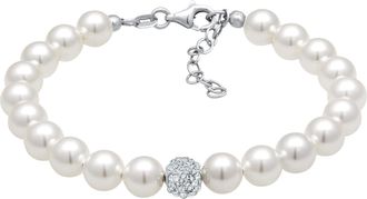 Elli Armband Damen Synthetische Perlen in 925 Sterling Silber