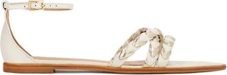 Kazar Femme, Chaussures, Blanc, Taille: 35 EU Sandale Plate Bout Pointu &agrave; Brides Tress&eacute;es
