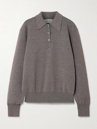 R&oacute;he Pullover Aus Einer Woll-kaschmirmischung Mit Polokragen - Braun