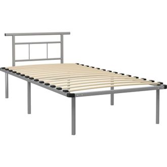 vidaXL Bettgestell Grau Metall 100x200 cm Vidaxl