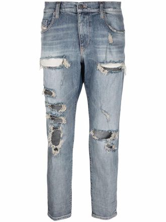 Diesel jean slim &agrave; taille mi-haute - Bleu