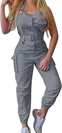 Generic Combinaison d&eacute;t&eacute; habill&eacute;e sans manches &agrave; bretelles pour femme, combinaison vert militaire, combinaison pour femme, combinaison &agrave; bretelles, combinaiso