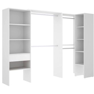 Dmora Gro&szlig;er Kleiderschrank Florita, Schlafzimmerm&ouml;bel, Schrank, Garderobe, 248x79 h187 cm, Wei&szlig; - Dmora