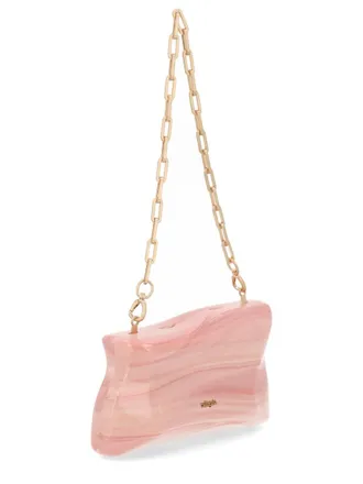 Cult Gaia Womens Malaya Clutch Bag Pink Acrylic Resin