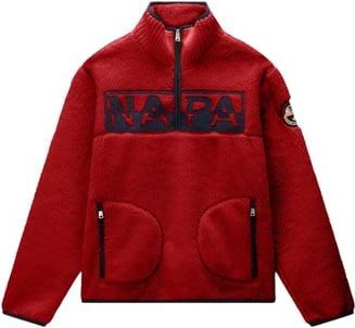 Napapijri Sweat col zipp&eacute; &agrave; broderie en sherpa