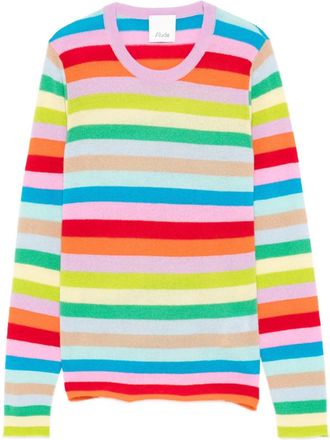 Allude striped-pattern crew-neck sweater - Blau