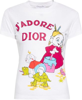 Dior 2002 T-Shirt mit grafischem Print - Weiß