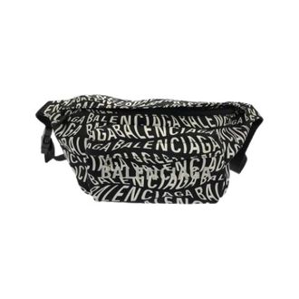 Balenciaga Pre-owned Logo Wave Wheel Belt Pack Nylon G&uuml;rteltasche - - Pre-owned - Herren - Schwarzk - ONE SIZE
