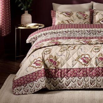 Catherine Lansfield Kashmir Tagesdecke aus Kaschmir, Mehrfarbig, Material: 55% Baumwolle, 45% Polyester, Multi, Bedspread