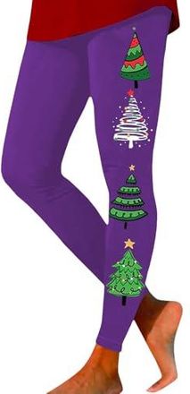 Generic HUIFUAO Legging de Noël pour femme - Imprimé flocon de neige amusant - Pantalon de yoga grande taille - Pantalon de Noël tendance - Rehausseur de fess