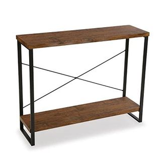 VERSA Taline Meuble dEntrée Étroit pour Entrée ou Couloir, Table Console, Dimensions (H x l x L) 80 x 30 x 100 cm, Bois et métal, Couleur: Noir