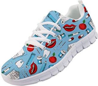 CHAQLIN Cute Nurse Basket Femme Running Shoes Chaussures de Sport légères Chaussures de Fitness Infirmière Chaussures de Basket,45 EU