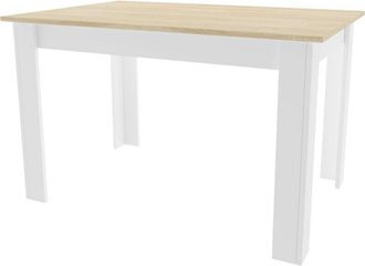 Private Label Valora Table Rectangulaire NP Ch&ecirc;ne Sonoma Pieds Blancs
