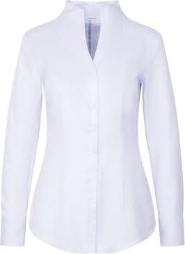 Seidensticker Chemisier pour femme - Chemisier de ville - Facile &agrave; repasser - Chemisier &agrave; col gobelet - Coupe slim - Manches longues - 100 % coton