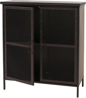 Hhg Apothekerkommode HHG-299, Schrank Highboard Stauf&auml;cher, Vintage Shabby-Look 94x80x35cm, Metalloptik
