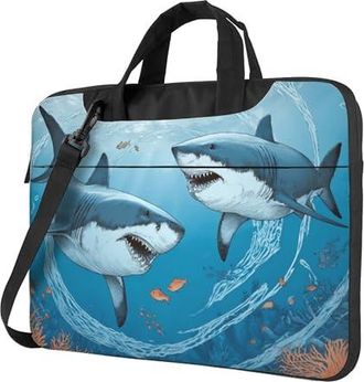 Generic Shark Swirling Sacoche pour ordinateur portable de 15,6, housse de protection antichoc pour ordinateur portable de 15,6, motif oc&eacute;an marin, multicolor
