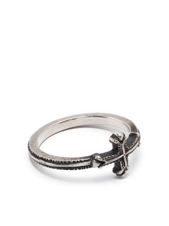 Werkstatt M&uuml;nchen bague polie &agrave; motif croix - Argent