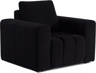 Les Tendances Les Tendances - Fauteuil moderne capitonné larko velours-Noir
