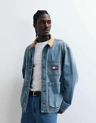 Tommy Jeans Veste en jean fonctionnelle - Bleu moyen d&eacute;lav&eacute;