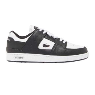 Lacoste Court Cage Sneaker f&uuml;r Herren/Damen Unisex, Leder (Schwarz/Wei&szlig;)