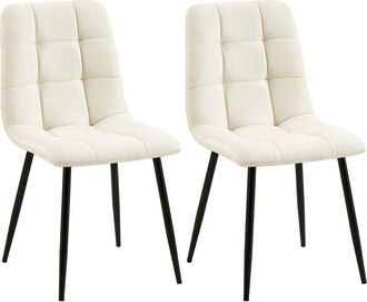 Clp 2er Set Esszimmerstuhl Tilde creme Stoff