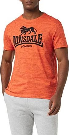 Lonsdale London Gargrave Homme T-Shirt Manches Courtes Orange/Noir L