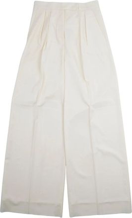 Max Mara Femme, Pantalons, Blanc, Taille: 40 FR Piombo Wide Pantalons