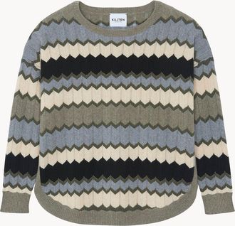 Kujten Pull cachemire col rond intarsia, 4 fils - Pull Maryse