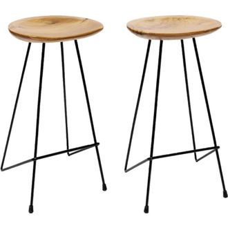 vidaXL Tabourets de bar lot de 2 bois de teck massif vidaXL