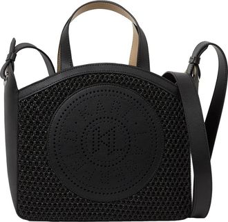 Karl Lagerfeld Shopper - SMALL K/CIRCLE RAFFIA MESH Handtasche - Gr. unisize - in Schwarz - f&uuml;r Damen