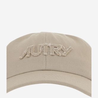 Autry Mens Baseball Cap With Logo Beige Cotton Hat