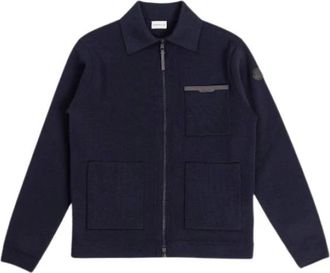 Moncler Homme, Pulls, Bleu, Taille: S Milano Knit Zipped Cardigan