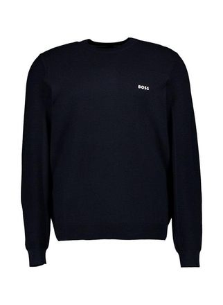 HUGO BOSS Herren Pullover blau unifarben