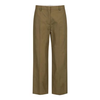 Iceberg Femme, Pantalons, Vert, Taille: 38 FR Pantalon en Popeline de Coton Coupe Classique