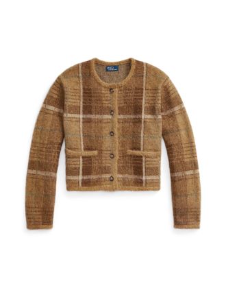 Ralph Lauren PLAID ALPACA-BLEND CARDIGAN