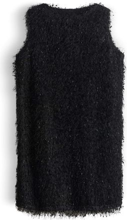 someday Damen Minikleid | QEDER Etuikleid in Leichter Federoptik Black, 40