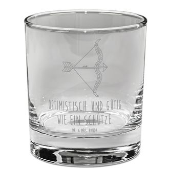 Mr. & Mrs. Panda Whiskey Glas Sternzeichen Sch&uuml;tze - Geschenk, Whisky Gl&auml;ser, Geburtstag Dezember, November, Gravur Whiskyglas, Sch&uuml;tzenfest, Whiskygl&auml;ser, mit, Tumble