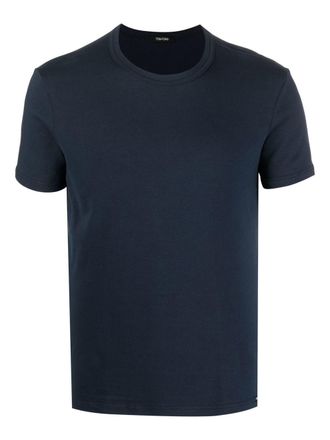 Tom Ford t-shirt en coton stretch à col rond - Bleu