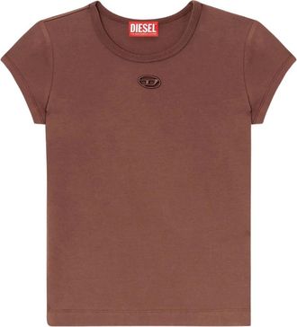 Diesel Femme, Tops, Brun, Taille: 36 FR T-shirt col rond coupe ajust&eacute;e