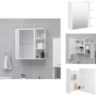 vidaXL Vidaxl - Armoire &agrave; miroir de salle de bain Blanc Bois ding&eacute;nierie - Armoire De Salle De Bain - Meuble Lavabo - Miroir Mural - Rangement Salle De