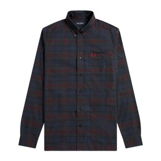 Fred Perry Authentisches Oxford Tartan Hemd - - Shirts - Herren - Blau - S
